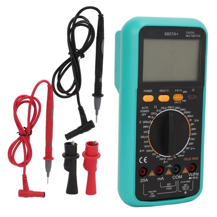Multimètre portable 9807A + multimètre numérique portable alarme sonore ...