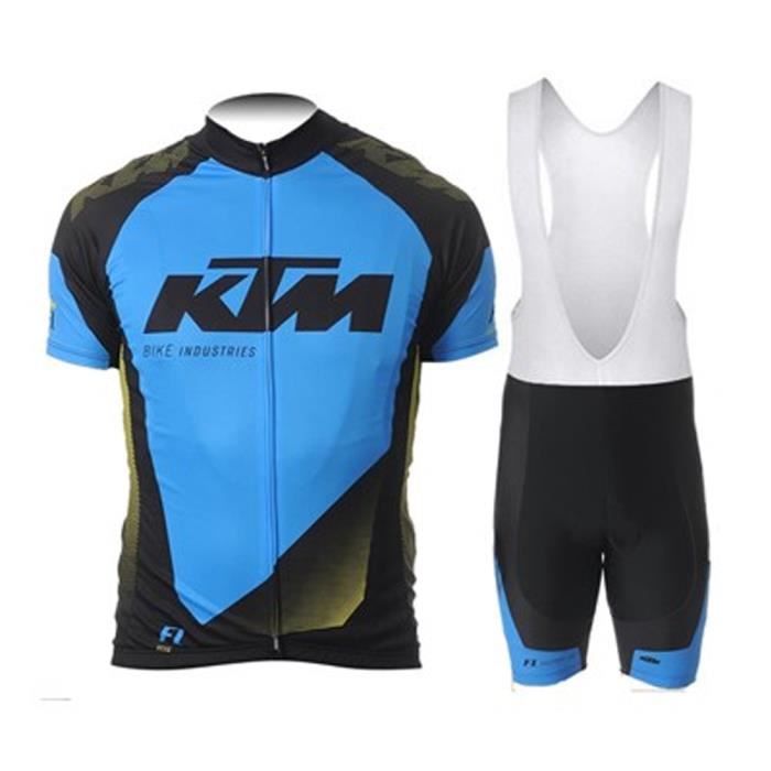 Ensemble de maillots de cyclisme pour hommes KTM - Combinaison de VTT - Bleu - Respirant et ...