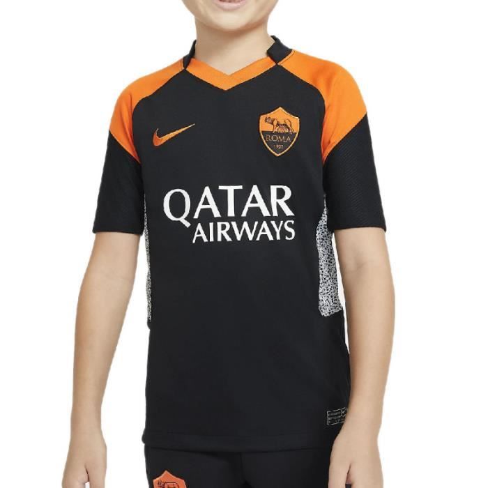Maillot Nike AS ROMA STADIUM JERSEY - Garçon - Noir - Manches courtes ...