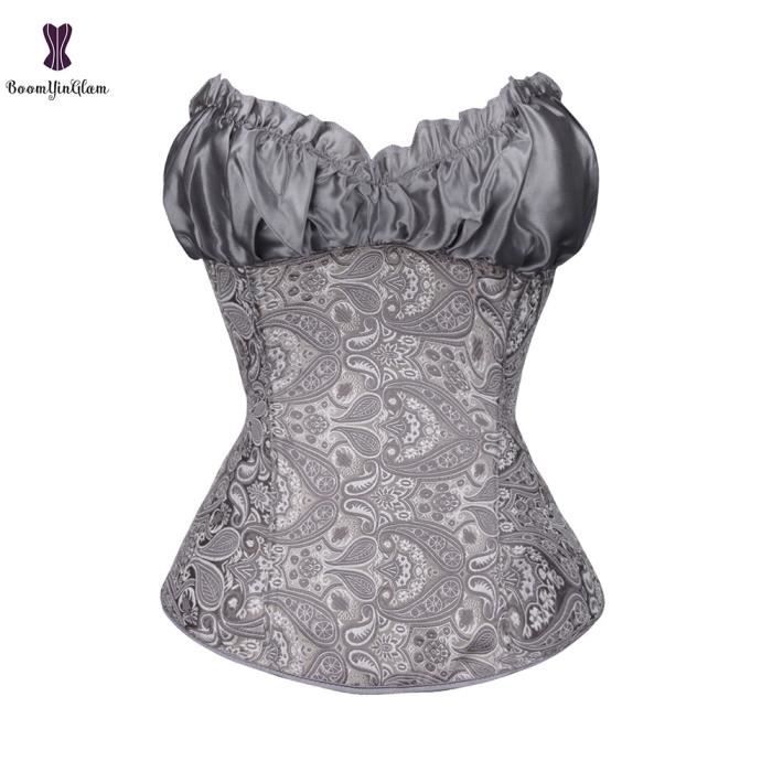 Bustier femme,Corset Royal élégant pour femmes,Bustier en Brocade ...