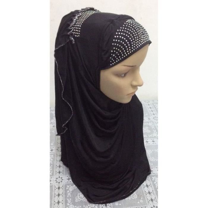 Musulman une pièce Amira Hijab à volants diamant foulard enveloppement ...
