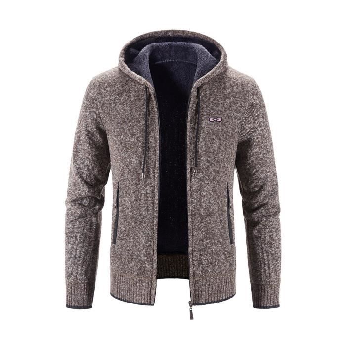 Gilet-cardigan,Pull décontracté avec fermeture éclair pour Homme, tricot, grande taille, automne ...