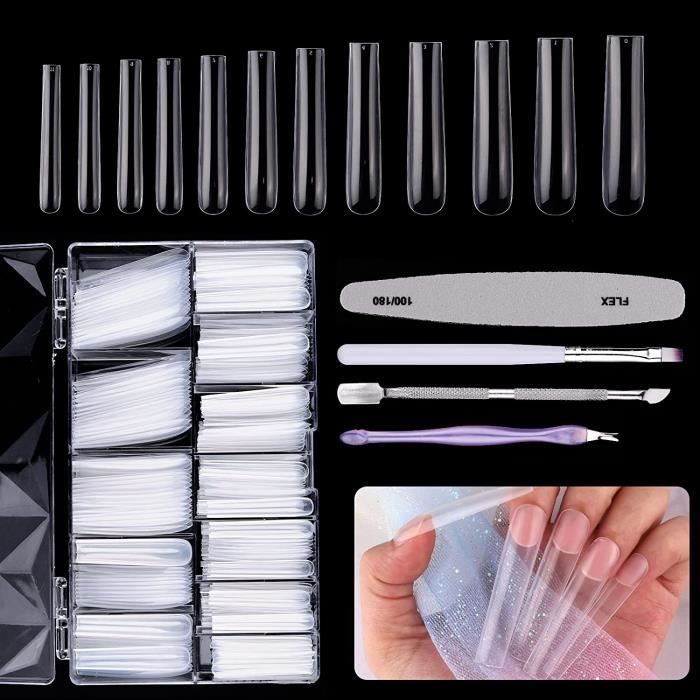 EBANKU 360 Tips d'Ongles Extra-Longs XXXL à Courbe C Capsules Carrées ...