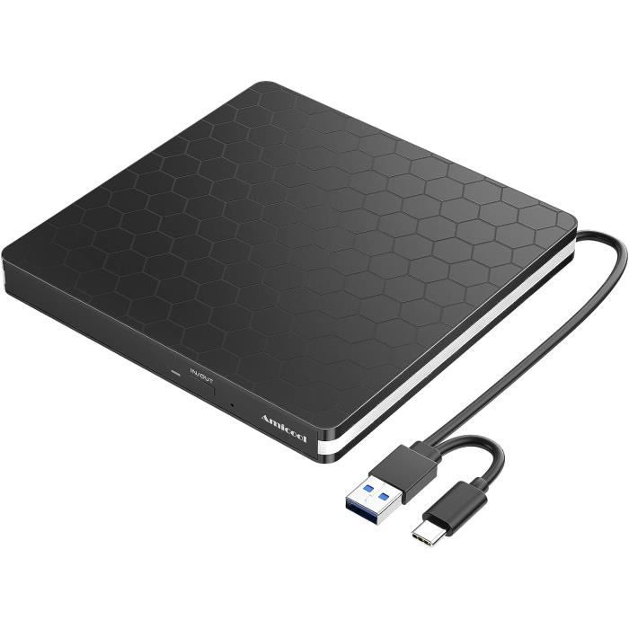 Lecteur Dvd Externe Usb 3.0 Dvd-Cd Portable Type-C Et Lecteur De Disque ...