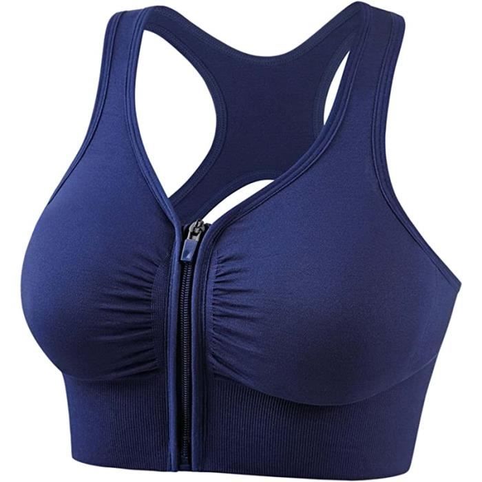 Brassiere de sport en coton ouverture devant - sans armatures - femme ...