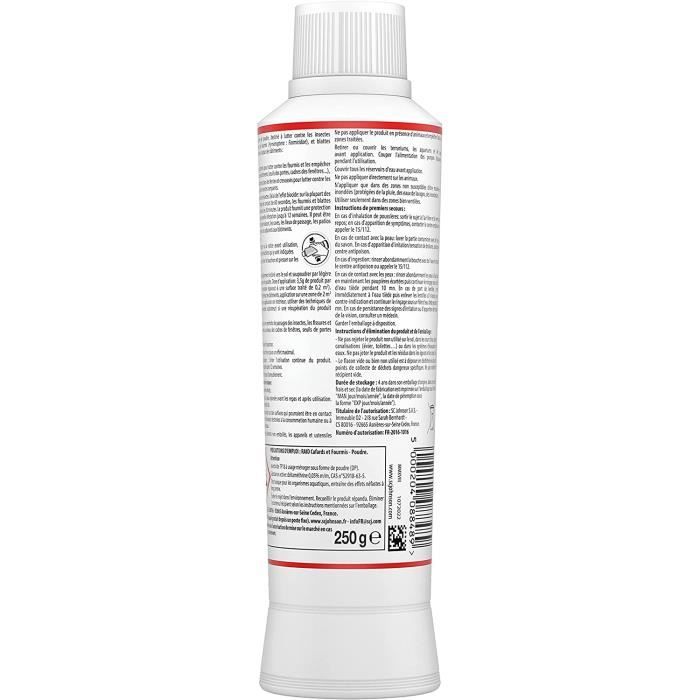 Insecticide cafards et fourmis poudre Raid 250 G - Cdiscount Au quotidien