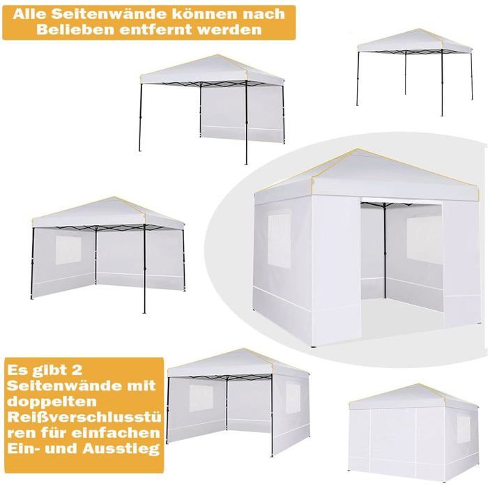 Tonnelle Pliante 3x3 Imperméable avec 4 Parois Barnum de Jardin Pliant ...