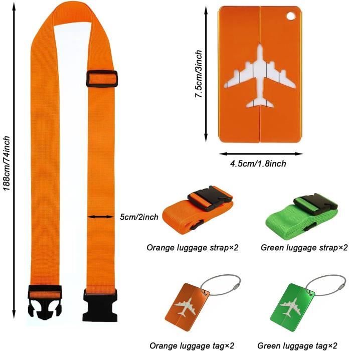 Sangle Valise Etiquette Valise Voyage Avion - 4 Sets Etiquette Et ...