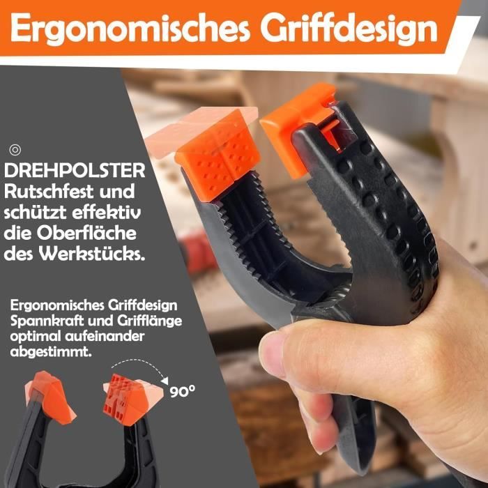 8 Pièces 6" 15.7Cm Pinces À Ressort, Serre-Joints Avec Large Plage De ...