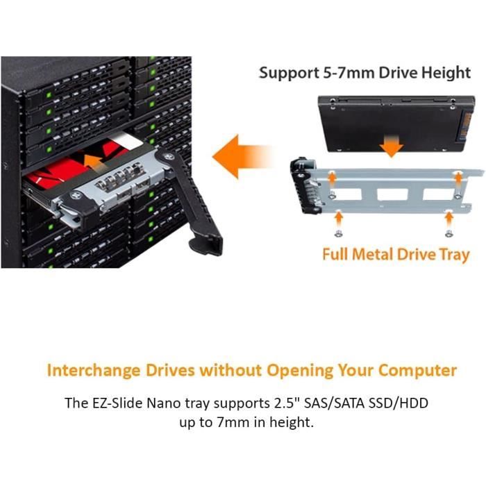 ICY DOCK Backplane Cage MB924IP-B - Boîtier de Rack pour 24 SSD ou HDD ...
