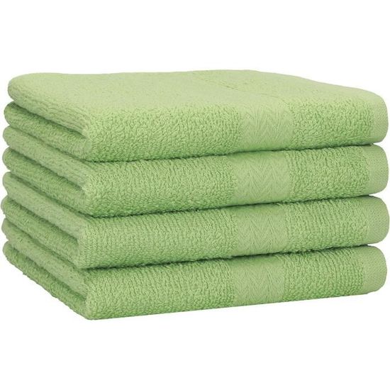Lot De Serviettes Set De 4 Serviettes De Toilette Taille 50X100 Cm 100% ...