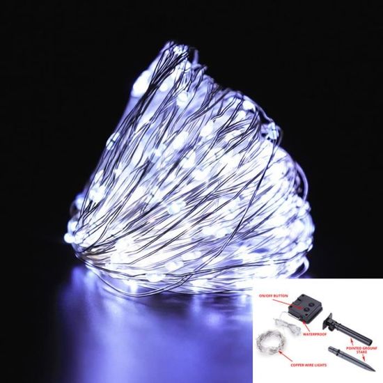 Borne solaire,Guirlande lumineuse solaire 10 m100 led, imperméable ...