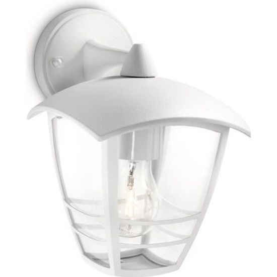 PHILIPS Lanterne murale extérieure Creek 1x60W 230V - Blanche ...