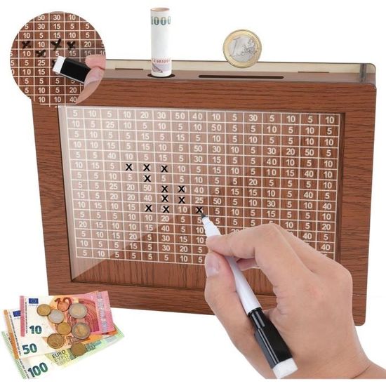 Tirelire en Bois avec Compteur et Objectif: Tirelire électrique pour économie d'argent, Tirelire ...