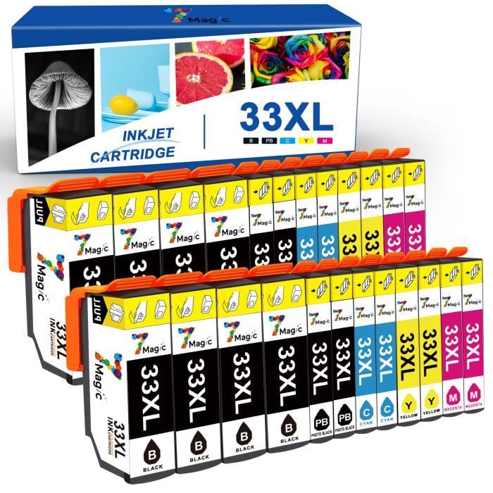 7MAGIC 24 Pack Cartouche Epson XP-7100 XP-540 XP-530 XP-640 XP-635 XP ...