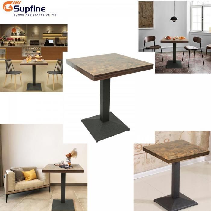 SUPFINE 60*60*75cm Table Carrée pour 2-3 Personnes, Table de Salle à ...