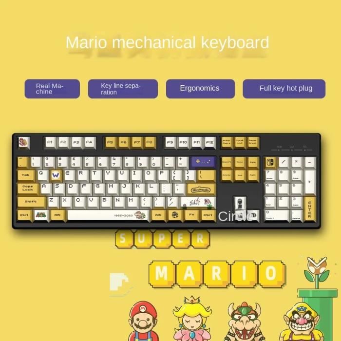 Les frères Mario - Axe cyan - Super Mario Bros-Clavier mécanique ...