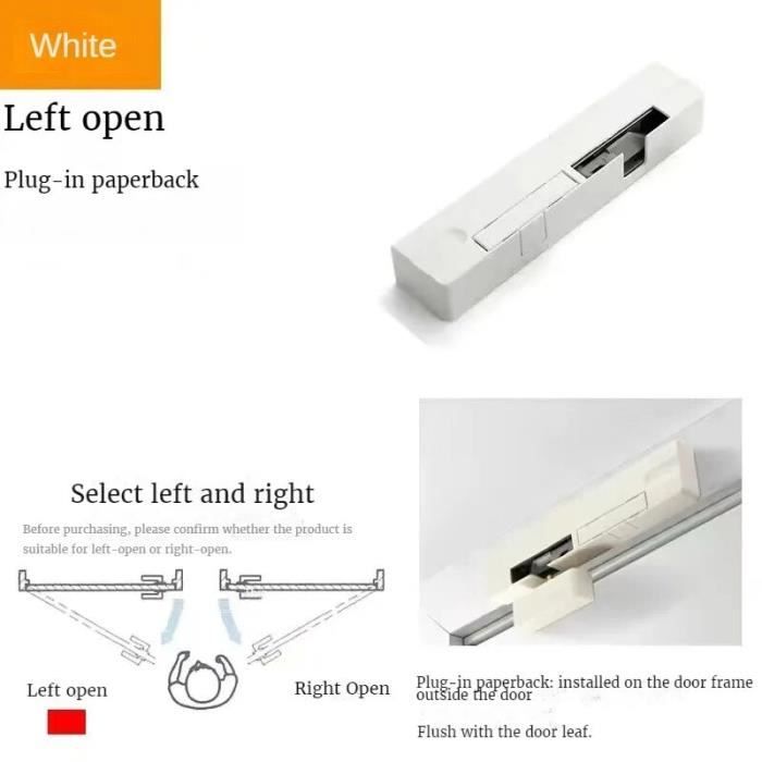 White-Left-Outside - Barrière de porte tampon porte en bois porte plate ...