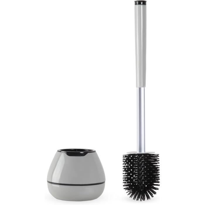 Brosse Wc, Balai De Toilette, Poils En Silicone Avec Support Pincette Long Poignée - Gris[M237 ...