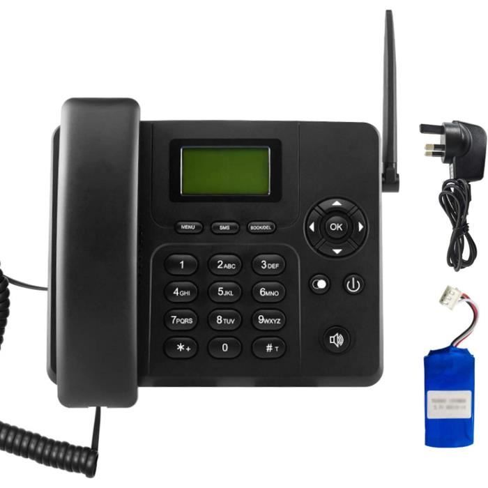 Téléphone De Bureau GSM Quadri-Bande sans Fil, Téléphone De Bureau avec Fente pour Carte SIM ...