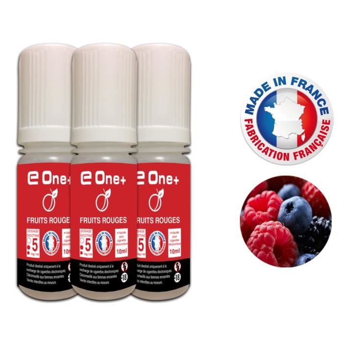 3 E-Liquides 10ml FRUITS ROUGES 5 mg/ml fabrication FRANCAISE E One+ ...