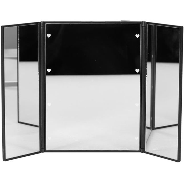Miroir à LED Tri-face pliable 8 lumières de luminosité LED - Tbest ...