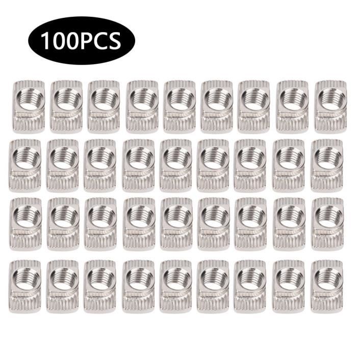 YOSOO écrou en T 100pcs Écrou T standard européen 45T-M8 Écrou ...