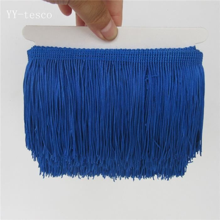 Ruban,Bordure frange en dentelle bleu 1 yard, 10cm de large, garniture ...