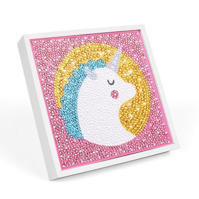 DAMILY® 15 cm * 15 cm licorne pâte de diamant fait à la main bricolage ...
