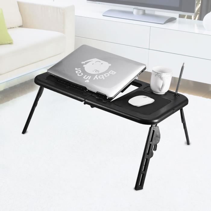 Table pliante portative ajustable Table de bureau de lit - Mothinessto ...