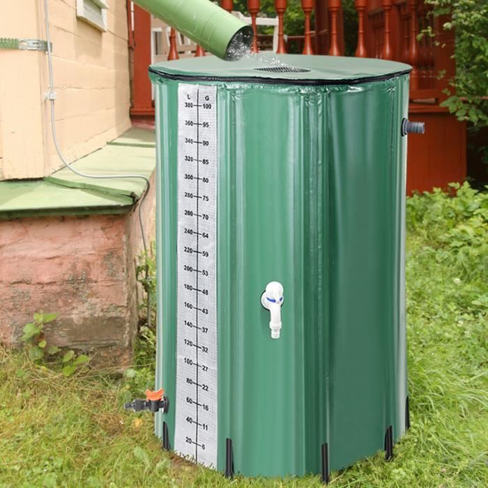 Riossad Réservoir d'eau de pluie 380 litres en PVC avec sortie pour ...
