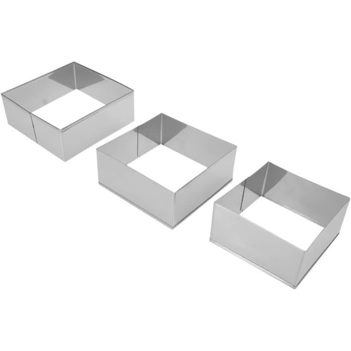 Lot De 3 Emporte-Pièces Carrés Uniques En Acier Inoxydable Pour Gâteaux ...