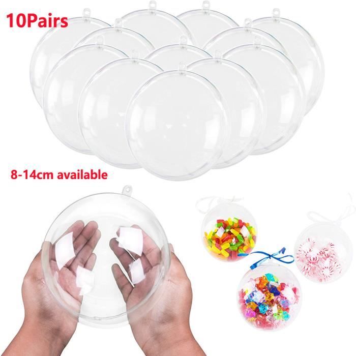 10cm Boule en plastique transparente à remplir décoration de la maison fête de mariage jardin ...