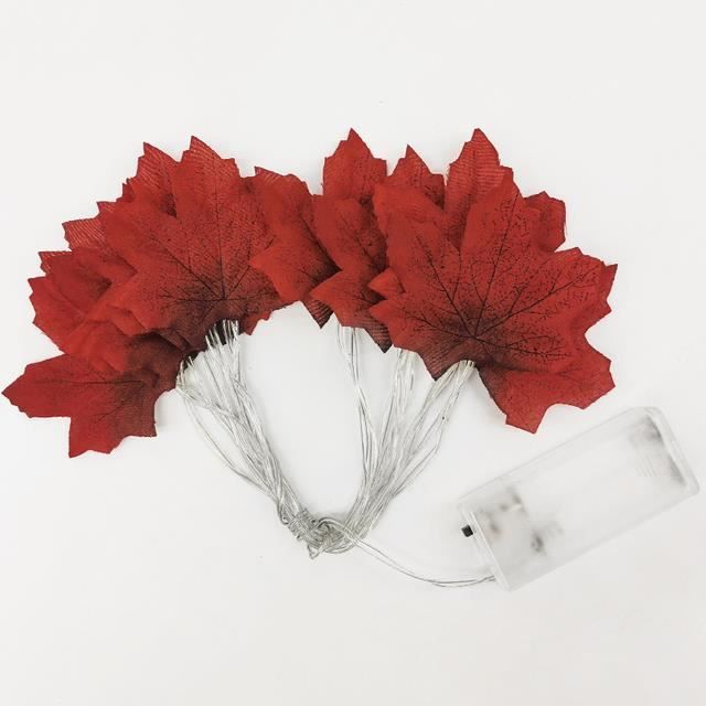 FLEUR SECHEE,Styple E-2M--2M 10 LED Guirlandes Artificielles Automne Feuilles D'Érable Automne ...