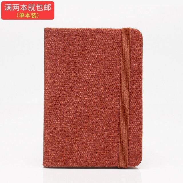 CAHIER,brown-A7 200pages--Bloc notes A7 à motif de lin, mini bande ...