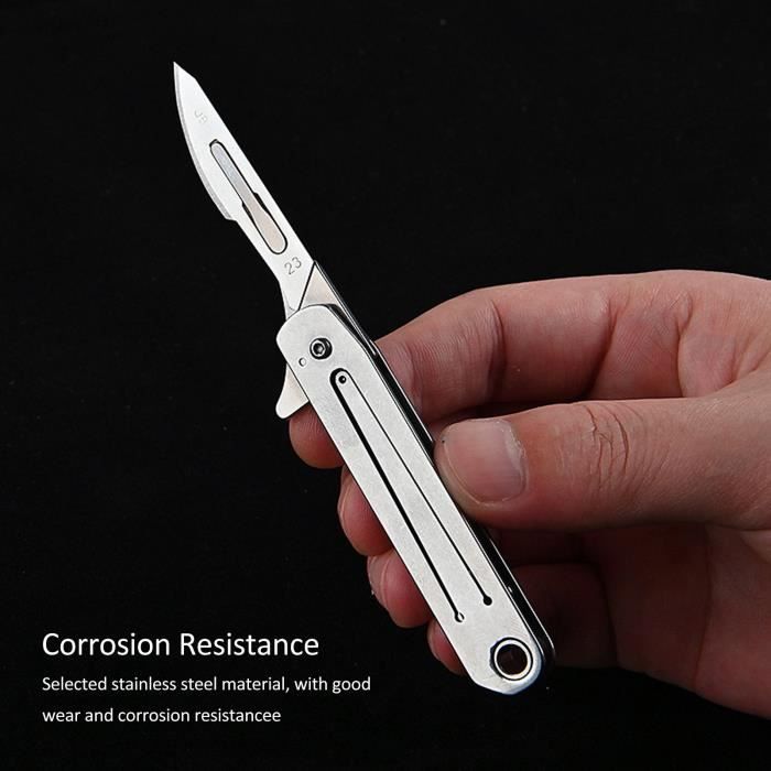 Outdoor Stainless Steel Quick Opening Artistic knife Mini fold Key snap ...