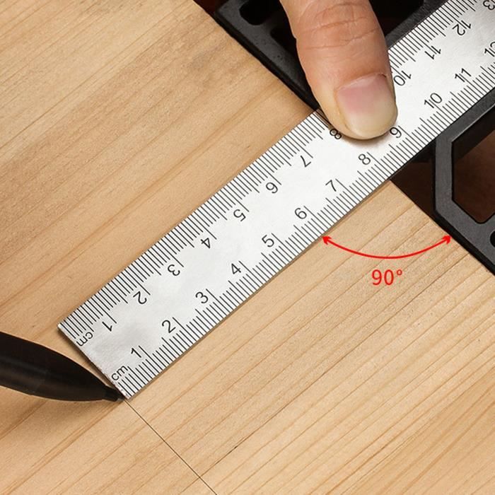 Qiilu règle de bord du travail du bois Règle d'angle de menuiserie de ...