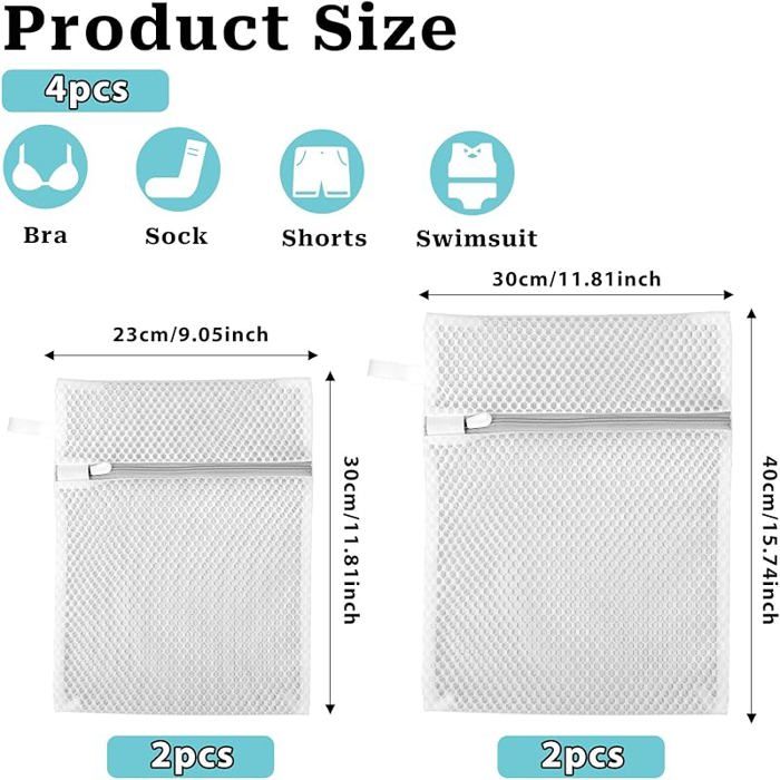 4 Sac a Linge en Filet, Sacs Linge en Nid ;abeille Avec Boucle de ...