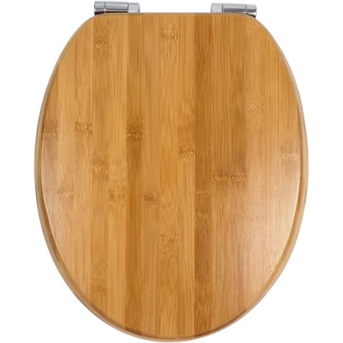 Abattant WC en bois - Lunette WC clipsable en bambou - Avec frein de ...