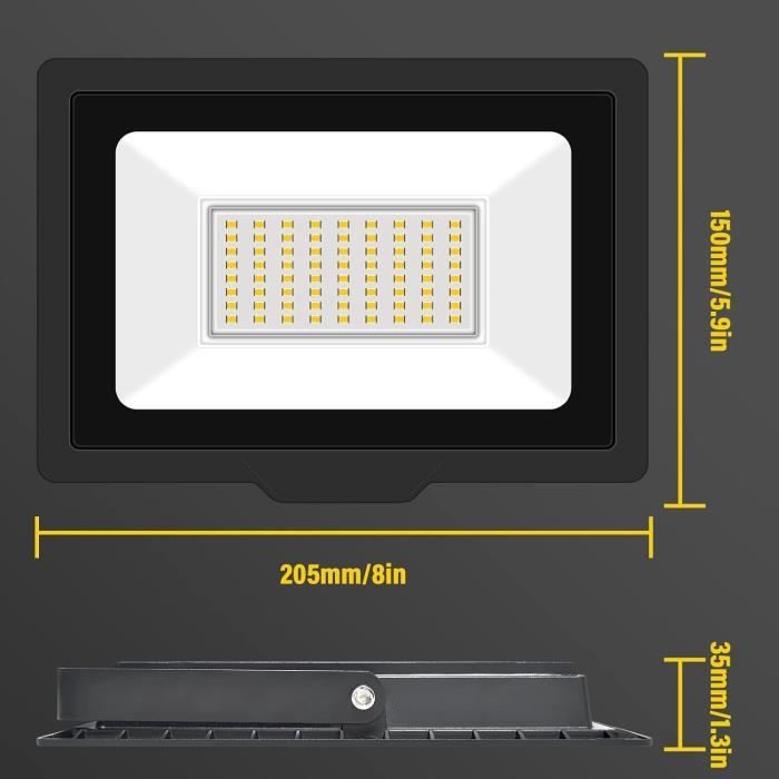 Projecteurs Led Extérieur,50W 5000Lm Eclairage De Sécurité Spot Led ...
