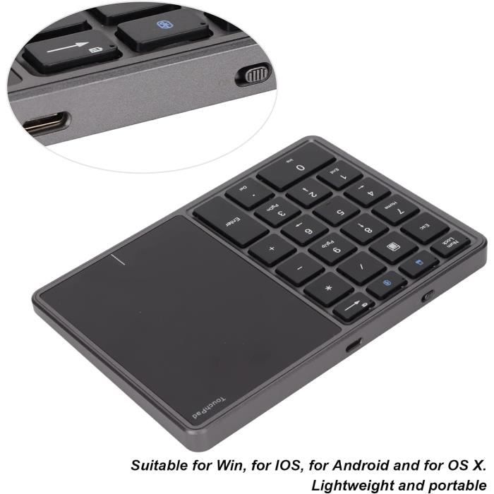 Clavier Numérique Sans Fil À 22 Touches Avec Pavé Tactile, Pavé ...