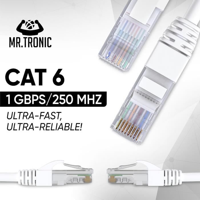 Câble Ethernet 100M, Reseau Lan Cable Ethernet Cat 6 Haut Debit Pour ...