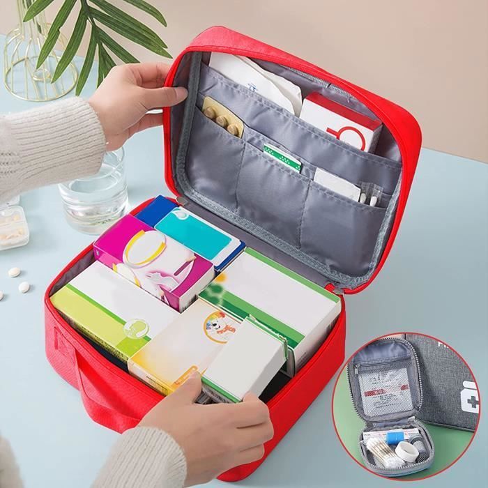 Trousse de Secours Vide, 2PCS Boite de d'urgence, Sac de Rangement de Médicaments, Trousse de ...