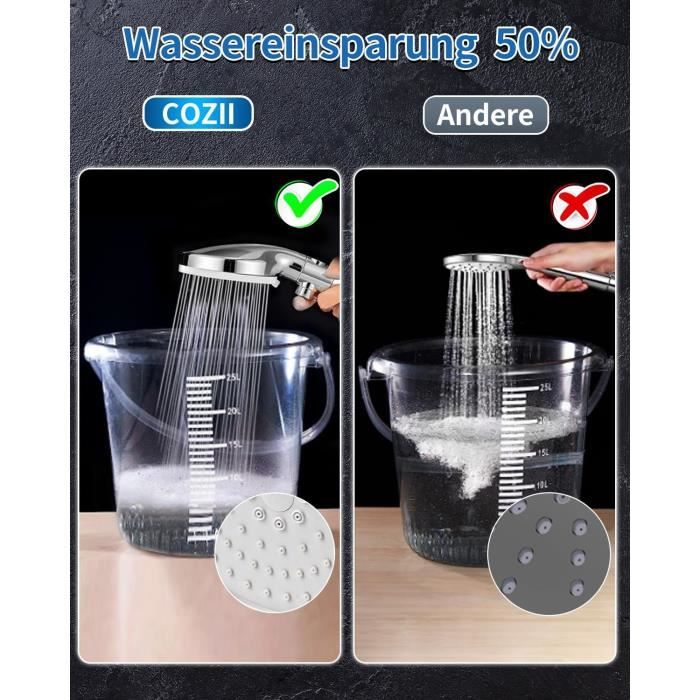 Pomme De Douche économe En Eau Avec Filtre Et Arrêt De Leau [g895