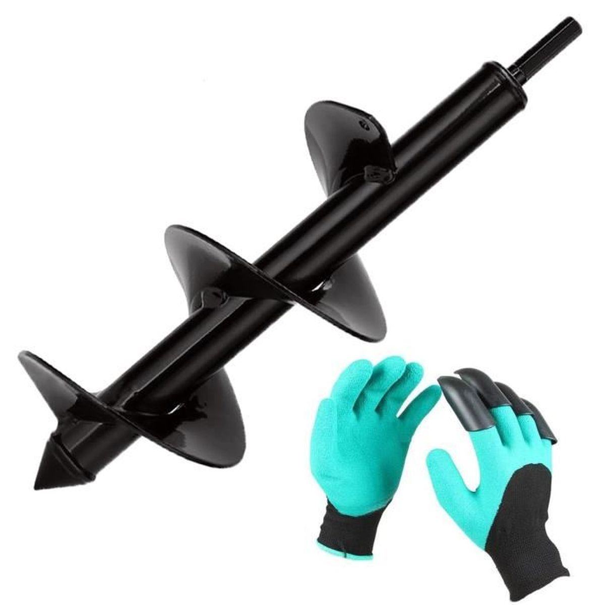 Mèche Tarière pour Perceuse Jardin Foreuse Ø80mm + Gants,Jardin Tarière ...