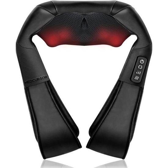 Medcursor Masseur shiatsu 3D chaleur cou épaule dos jambes, soulage douleurs, maison bureau ...
