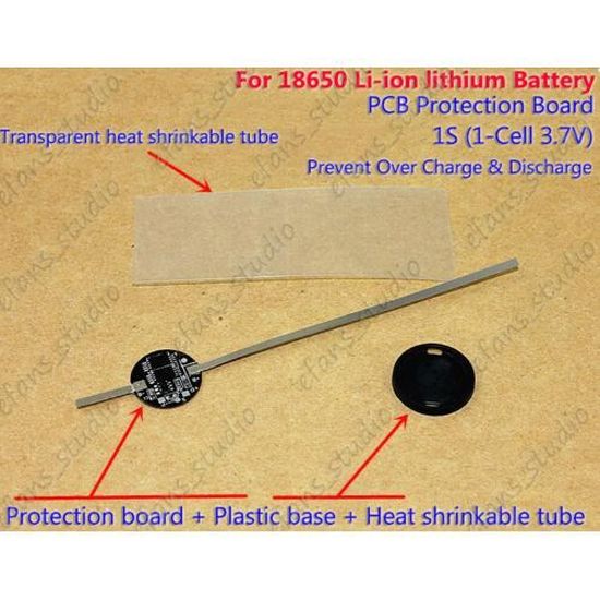 Panneau de Protection BMS PCB 1S 1 cellule 3.7V 5a + boîtier pour 1 ...