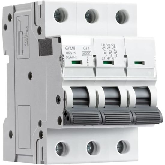 Disjoncteur Gym9 3P 6Ka Mcb Din Rail Disjoncteur 6A-63A Ac Typ (Color ...