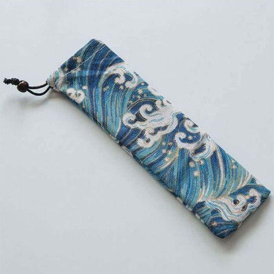 ZZ00577-Sac à couverts Portable en tissu de lin. vaisselle. couteau ...