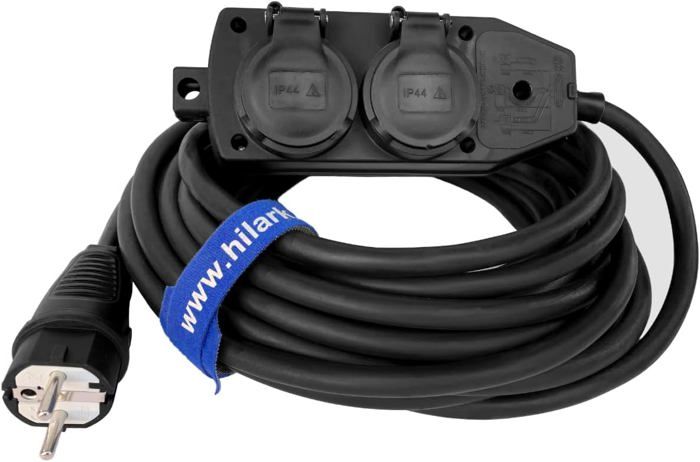 Noir Hilark Cable Electrique H05VV-F 3x2,5 20m rallonge électrique avec ...